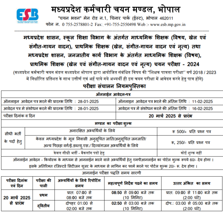 MP TET Varg 2 Teacher 2025 (Answer Key Released)