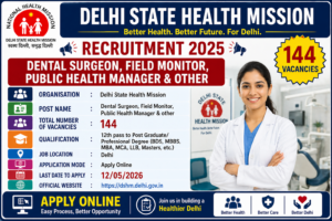 DSHM Recruitment 2026 - 144 Dental Surgeon, Lady Health Vistor & Others ...